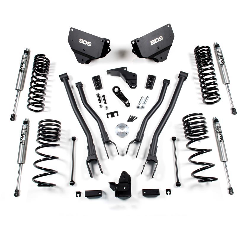BDS SUSPENSION 4" 4-LINK LIFT KIT 2500 Model With Factory Air Ride + F ...